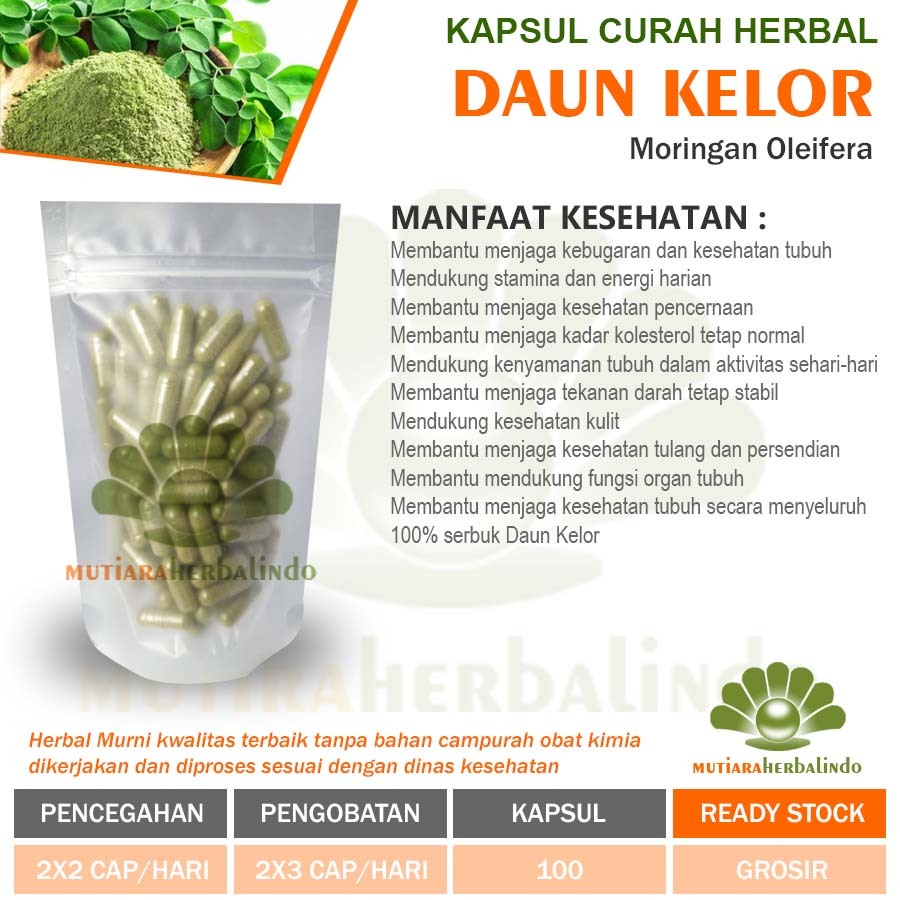 Jual Kapsul Curah Herbal Daun Kelor 100 caps Jaga Stamina Kesehatan ...