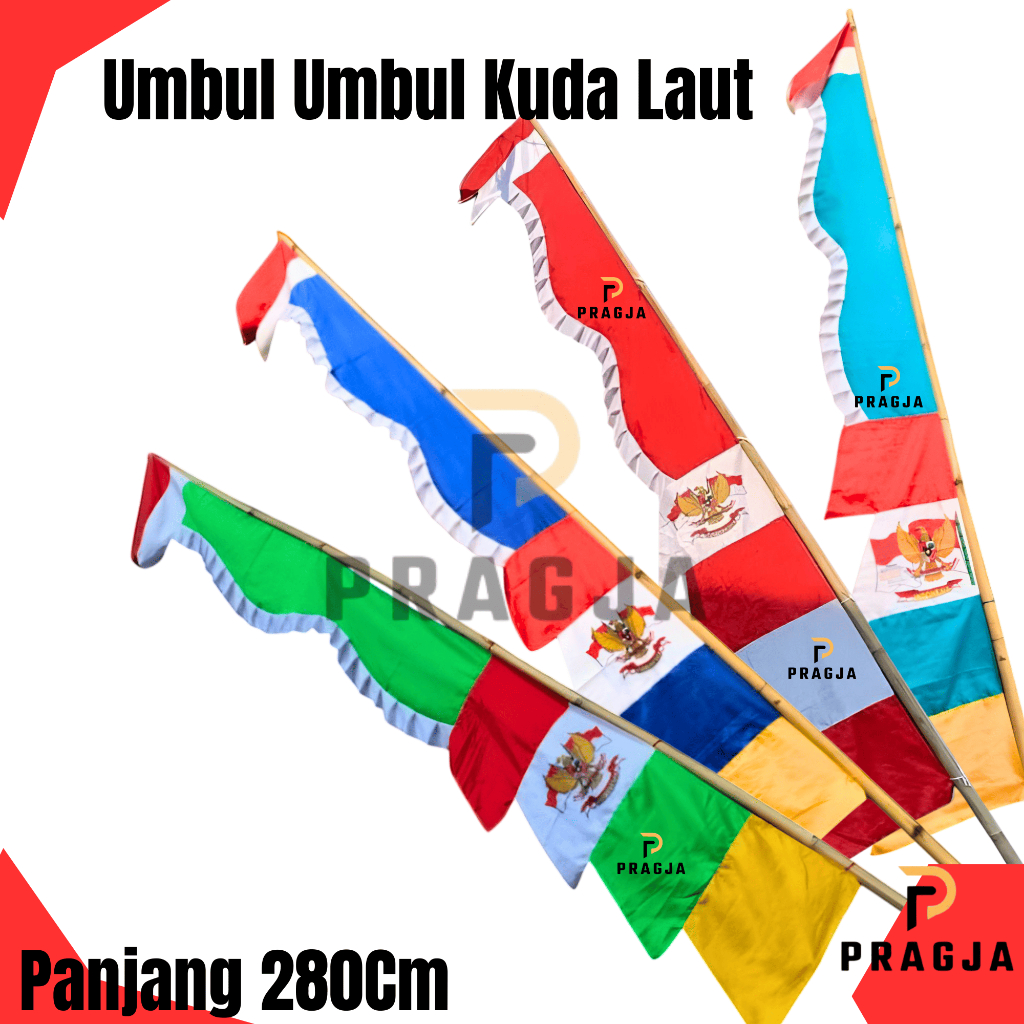 Jual PRAGJA Bendera merah putih dekorasi HUT RI umbul-umbul warna warni bendera kuda laut ...