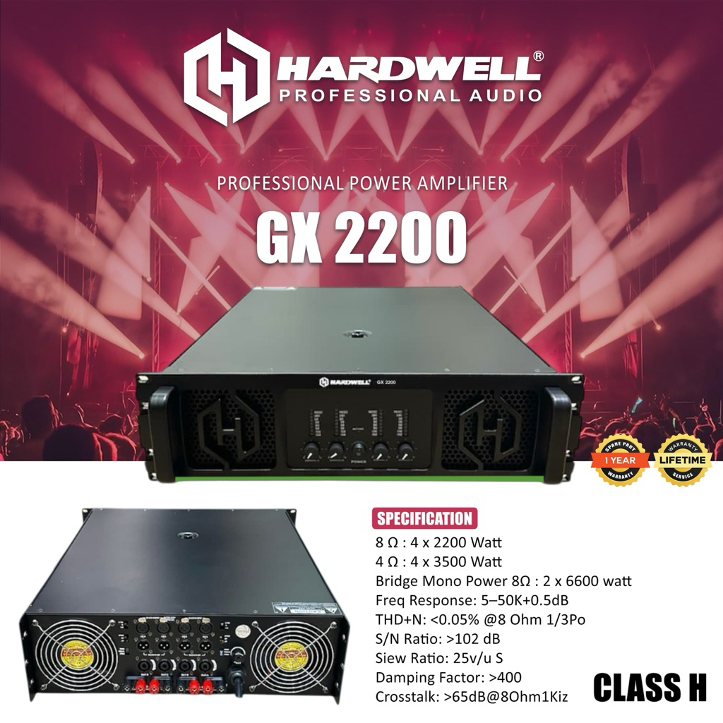 Jual Power Amplifier 4 Channel Hardwell GX 2200 Original Power Ampli ...