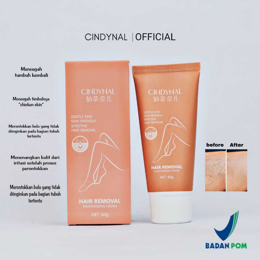 Jual (FREE SPATULA) CINDYNAL HAIR REMOVAL CREAM PENGHILANG BULU ...