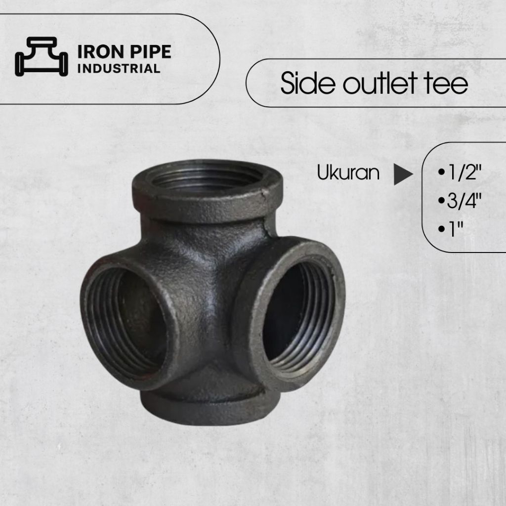 Jual Tee 4 Way Outlet Drat Dalam Pipa Industrial 1/2 inch 3/4 inch 1 ...