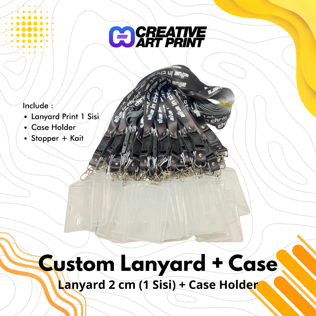 Jual Lanyard Custom 1 Sisi + Case Holder | Lanyard 2 cm | Shopee Indonesia