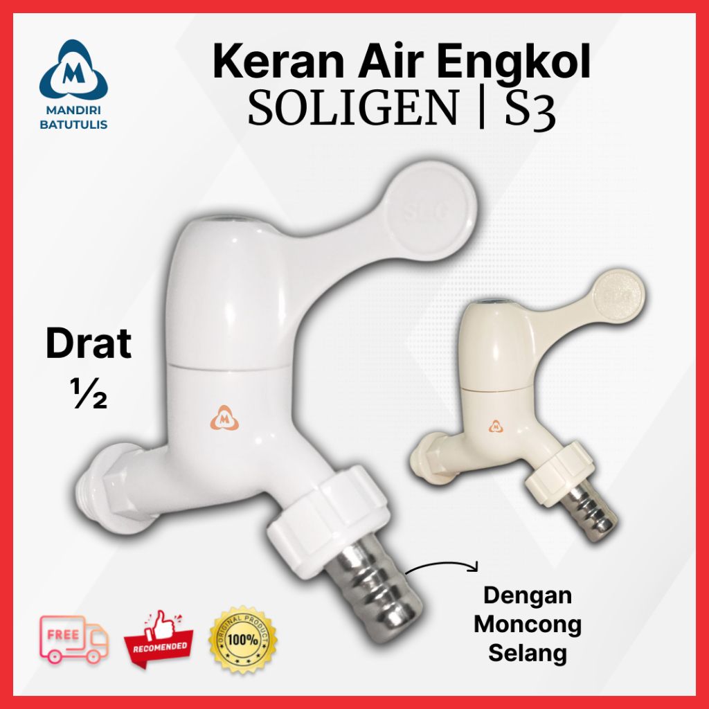 Jual Kran Air Soligen Engkol Tongkat - Keran Selang Taman 1/2" S3 ...