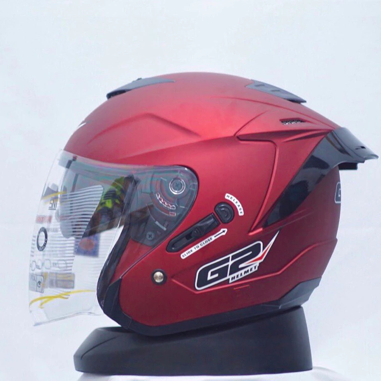 Jual HELM HALF FACE G2 OPTIMAX SOLID SPOILER | MODEL INK DYNAMIC ...
