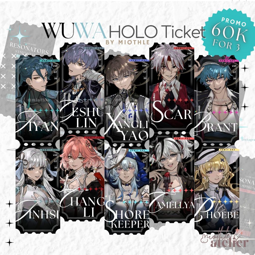 Jual Wuthering Waves Fan Merch Ticket Holographic Wuwa Shorekeeper ...