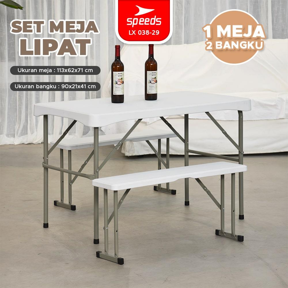 Jual SPEEDS Meja Lipat SET Kursi 113x62x71cm Folding Table Indoor ...