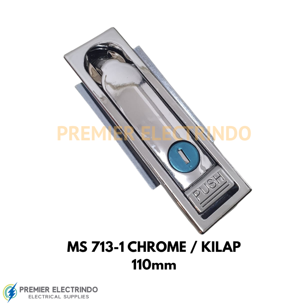 Jual Kunci Panel Push Lock Gembok MS 713-1 CHROME / KILAP (110mm x 34mm ...