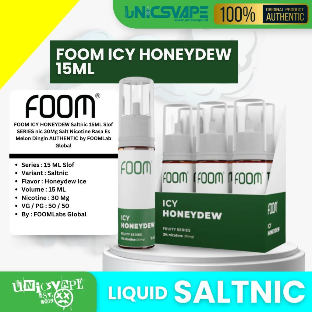 Jual LIQUID FOOM ICY HONEYDEW Saltnic 15ML Slof SERIES nic 30Mg Salt ...