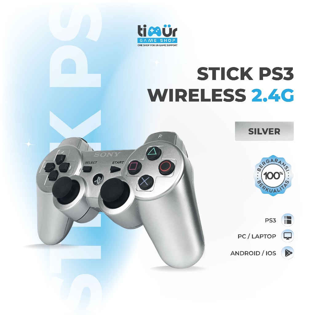 Jual Stik Stick PS3 Original Ori Pabrik Wireless Warna Silver TANPA DUS ...