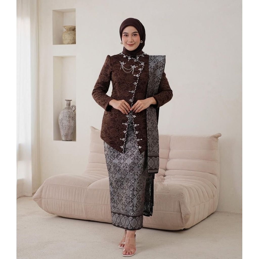 Jual Kebaya Janggan Payet Modern Wisuda Set Tunik Lamaran Tunangan ...