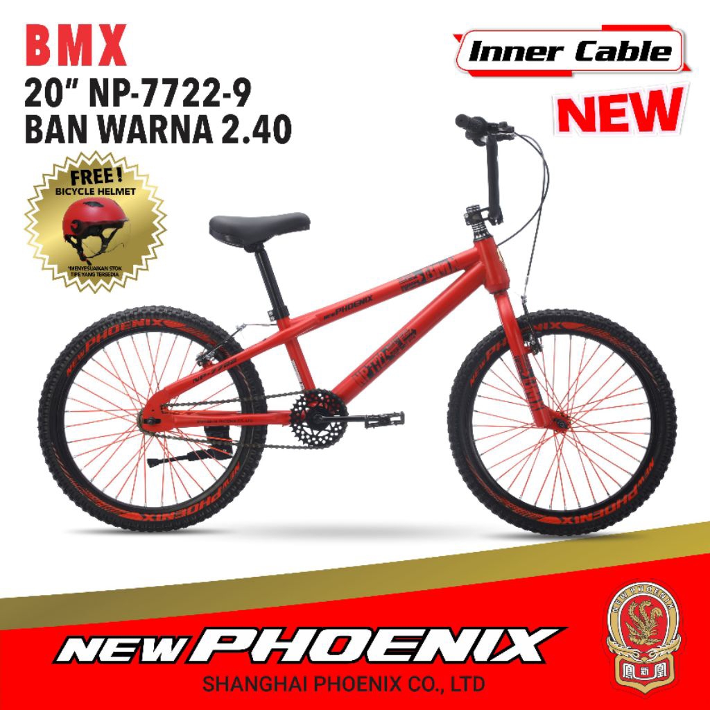 Jual sepeda bmx new phoenix tipe NP 7722-9 ukuran 20 inci. | Shopee ...