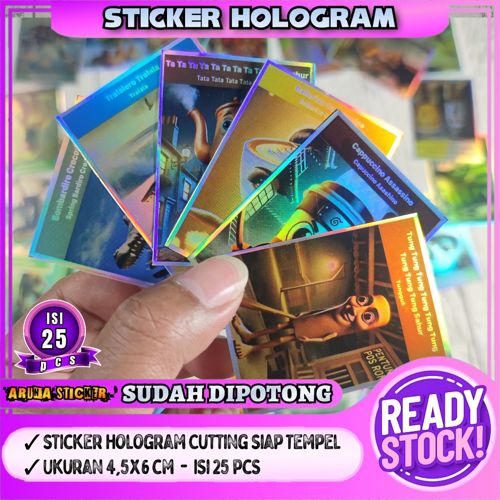 Jual Sticker Anomali Tung Tung Tung Sahur Brainrot Hologram Isi 25 pcs ...
