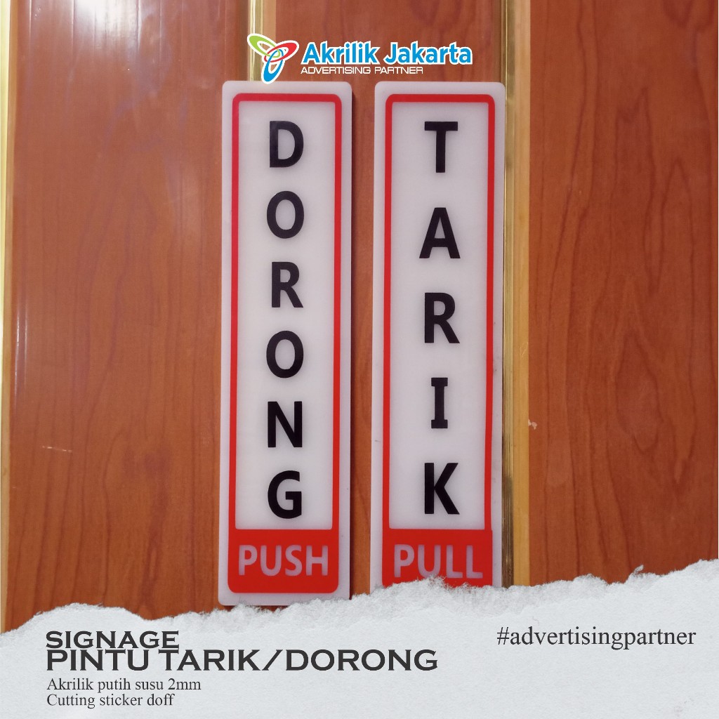 Jual Signage Akrilik Tarik / Dorong – Door Sign Premium ukuran 20 cm x ...