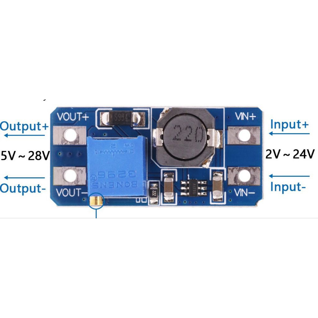 Jual Modul Step Up Boost Converter MT3608 DC-DC 2A Adjustable | Shopee Indonesia
