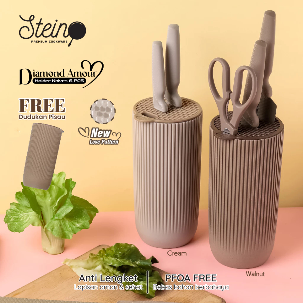 Jual STEIN STEIN COOKWARE PISAU DIAMOND AMOUR + HOLDER KNIVES 6IN1 ...