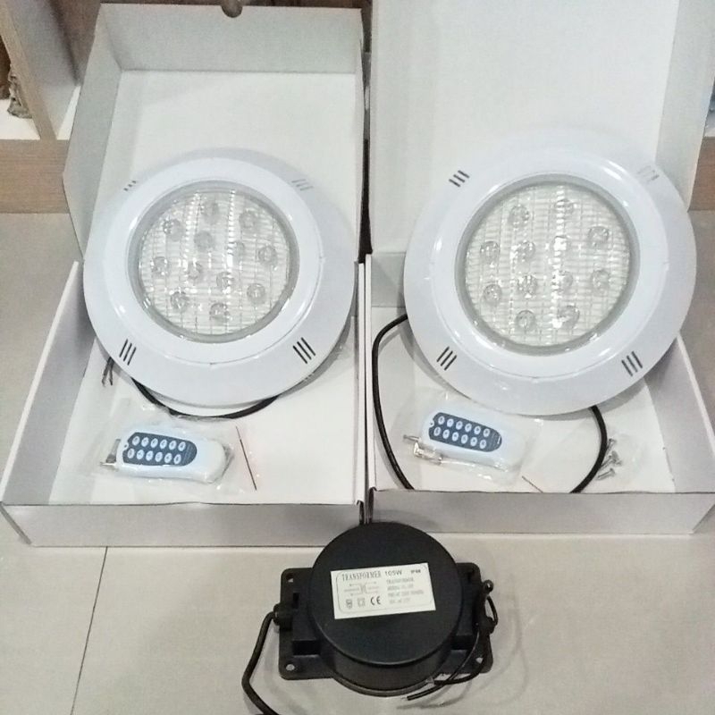 Jual Paket 2 Lampu LED RGB 12 Watt + 1 Traffo 105 watt - Cover Plastik ...