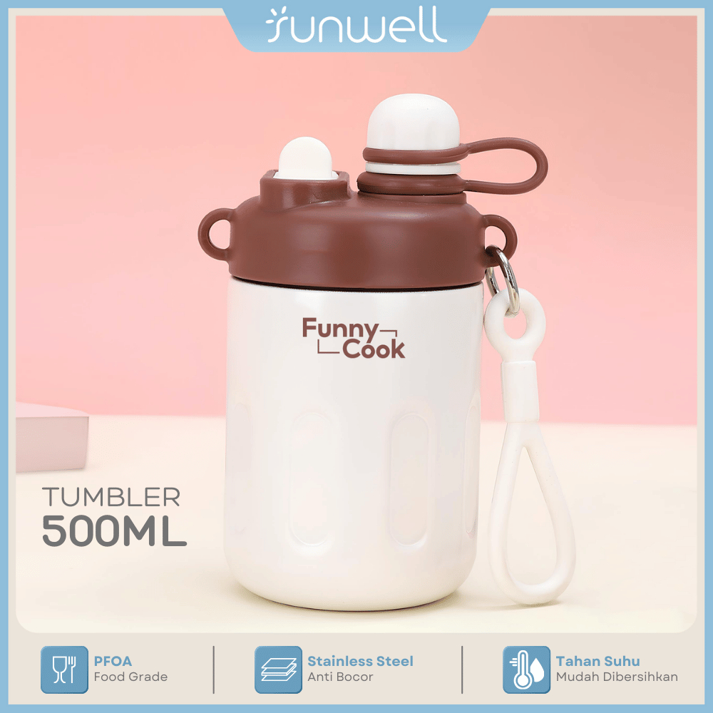 Jual FUNNYCOOK Tumbler Stainless Steel 316 Botol Minum Anak Tahan Panas dan Dingin Ukuran 500ML ...