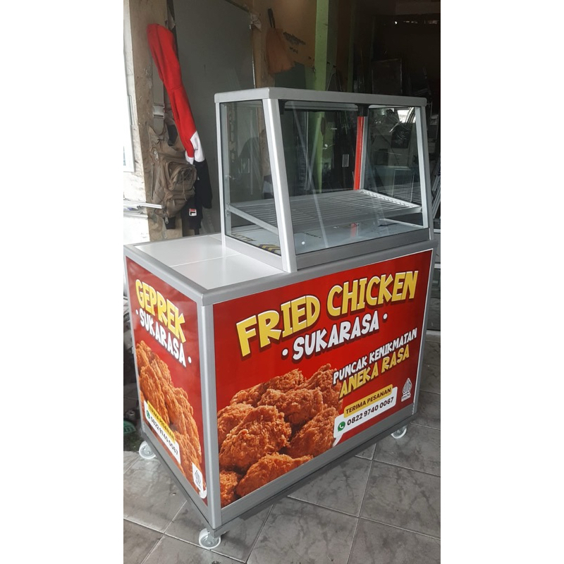 Jual Booth / Etalase / Gerobak Alumunium Fried Chicken Stiker | Shopee ...