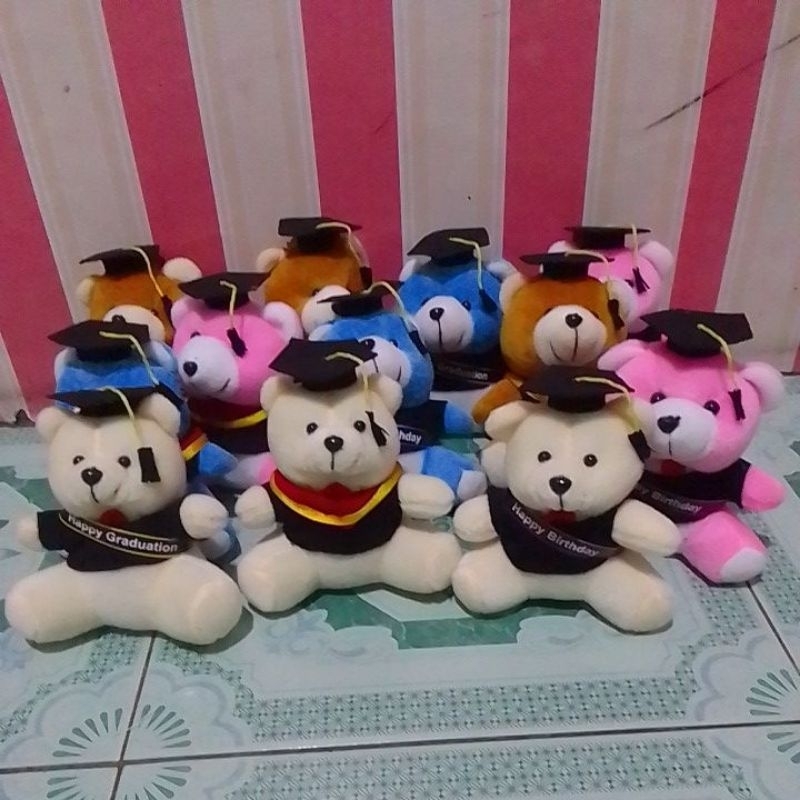 Jual BONEKA BEAR WISUDA TINGGI 15 CM UNTUK BUCKET BAGUS MURAH | Shopee ...