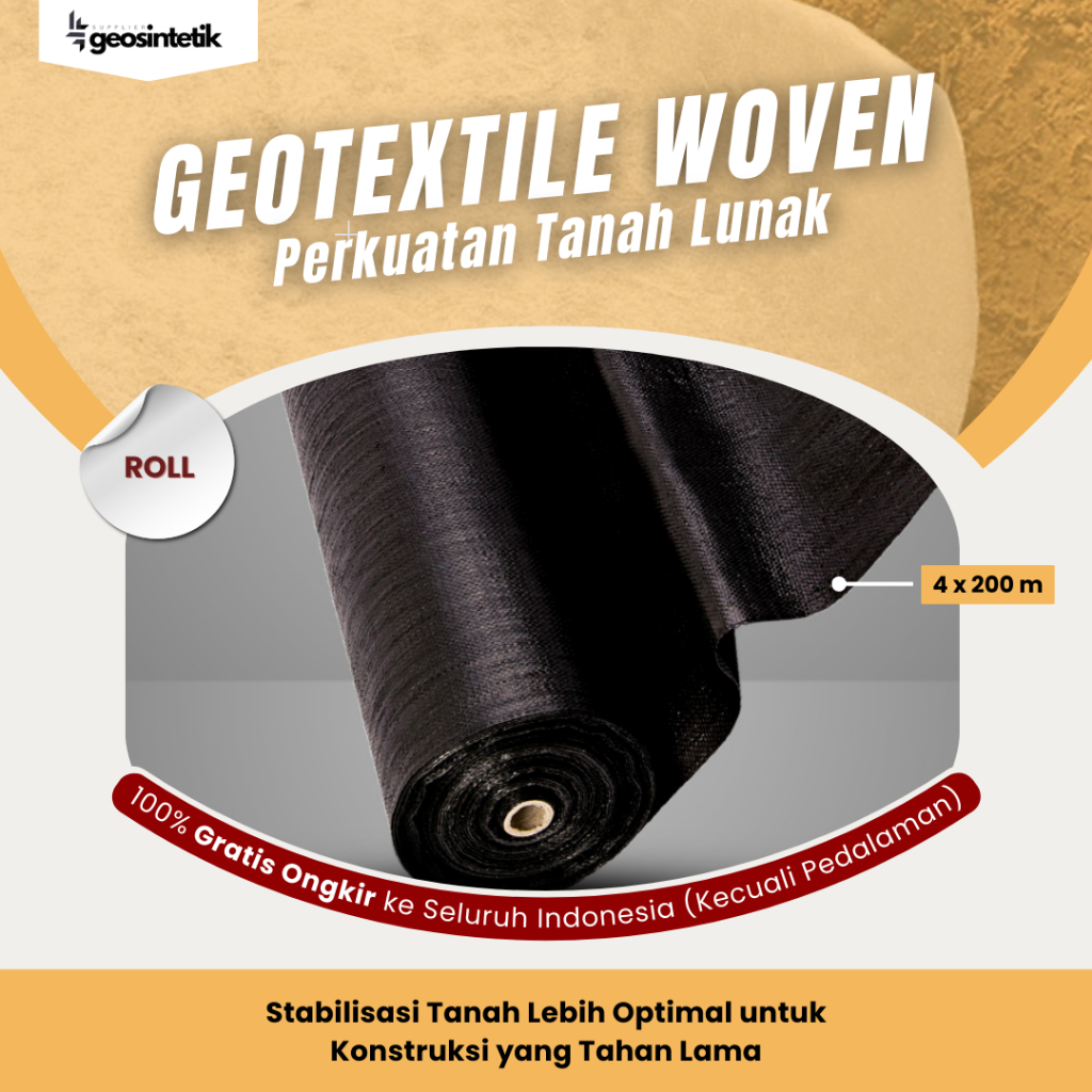 Jual Geotextile Woven Standard Perkuatan Tanah Lunak | Minimal ...