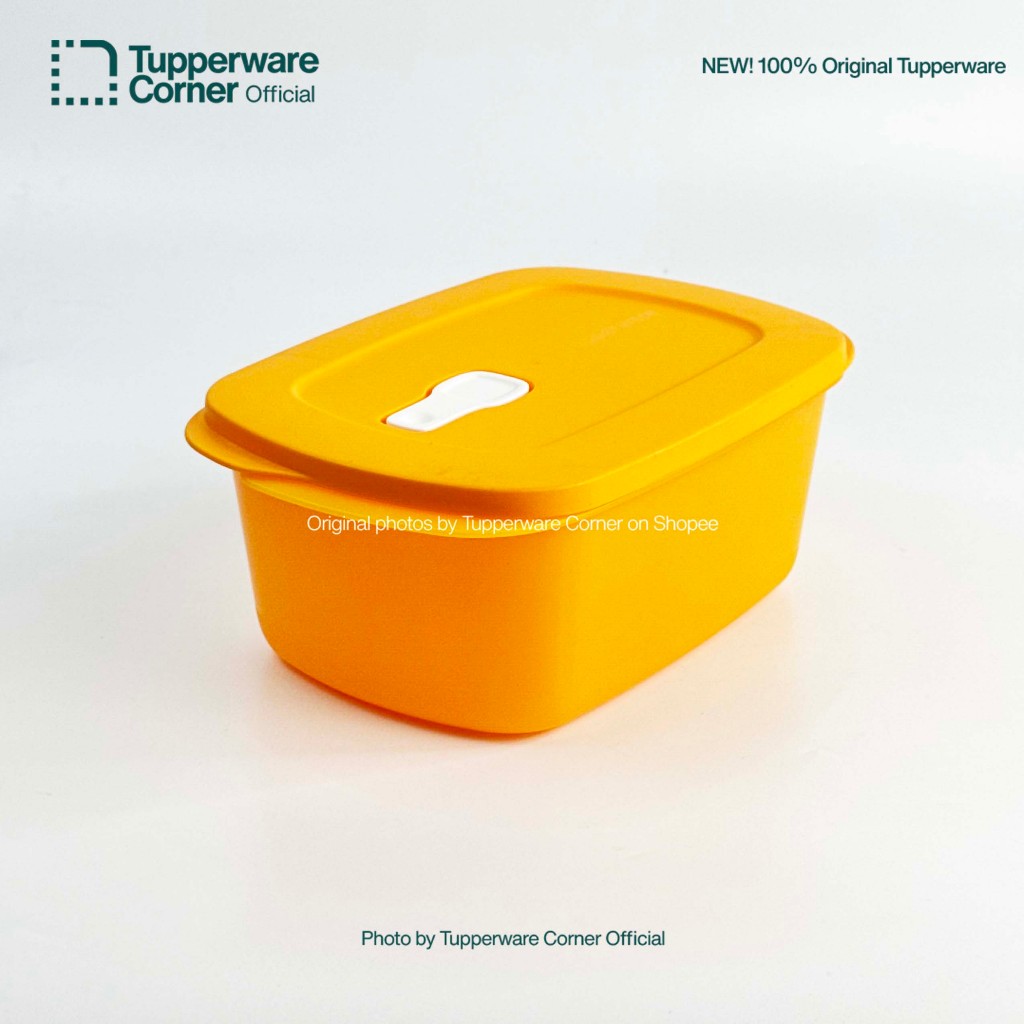 Jual TUPPERWARE CRYSTALWAVE LUNCH BOX 1,7L OREN BARET TIPIS | Shopee ...