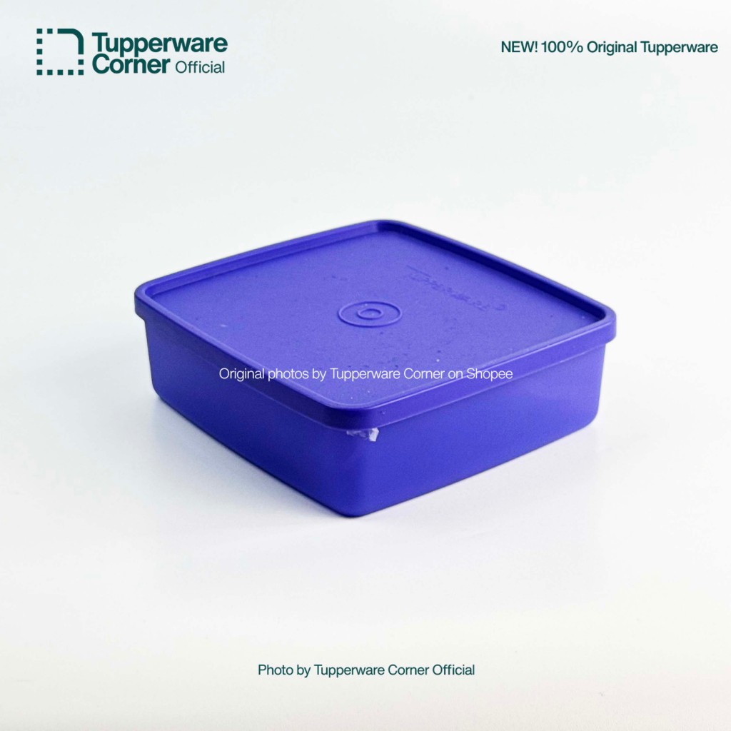 Jual TUPPERWARE LARGE SQUARE AWAY 660ML WARNA UNGU KONDISI SESUAI FOTO ...