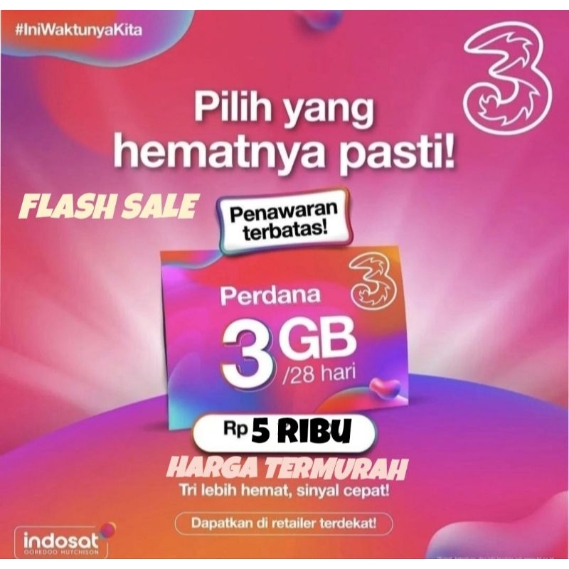 Jual KARTU TRI 3 GB FRESH | Shopee Indonesia