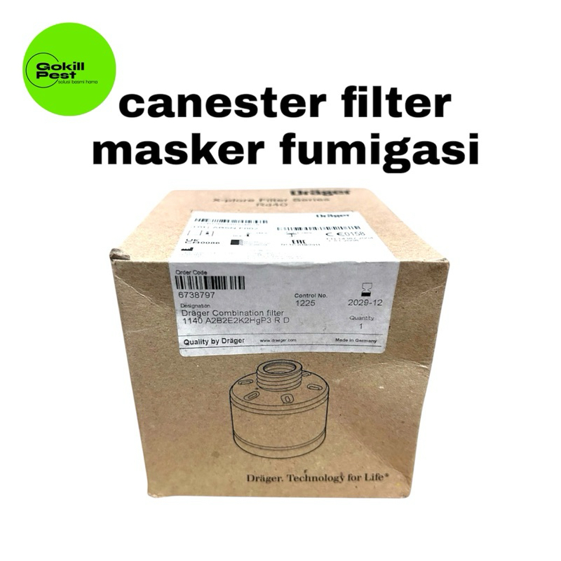 Jual Drager Filter Masker Fumigasi Canester 1140 A2B2E2K2HgP3 R D ...