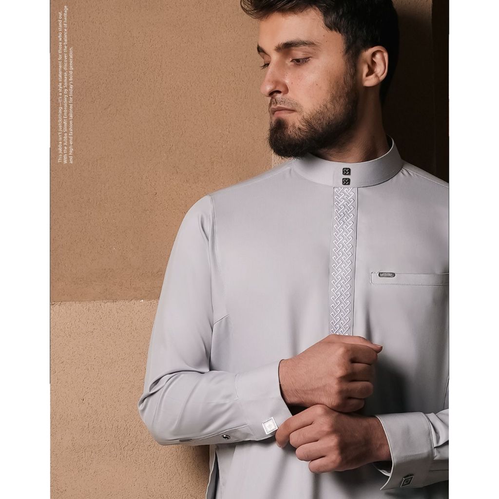 Jual SAMASE Jubah Slimfit Embroldery S053 Baju Gamis Pria Dewasa Lengan Panjang Terbaru Produk ...