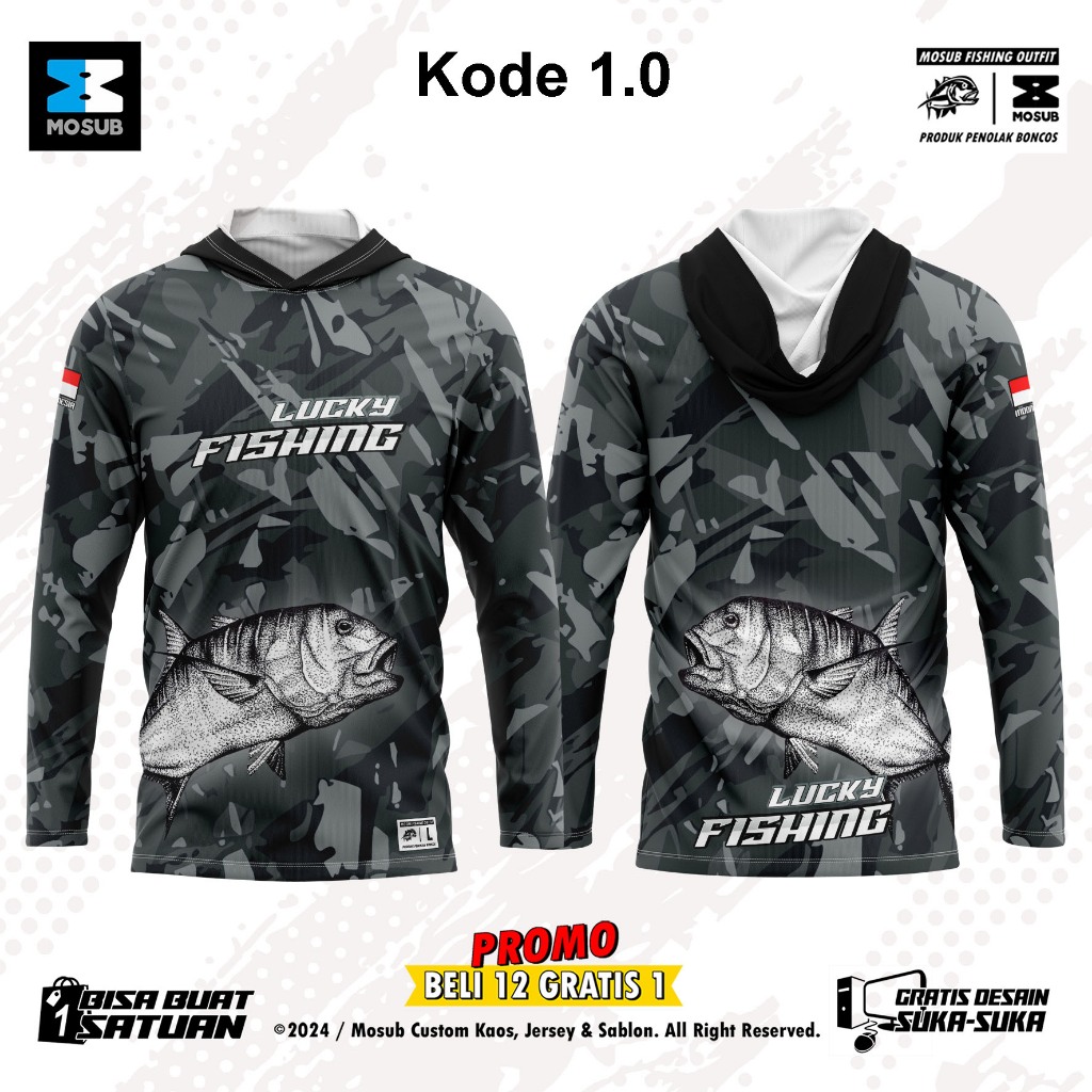 Jual Jersey mancing premium giant trevally lengan panjang custom nama ...
