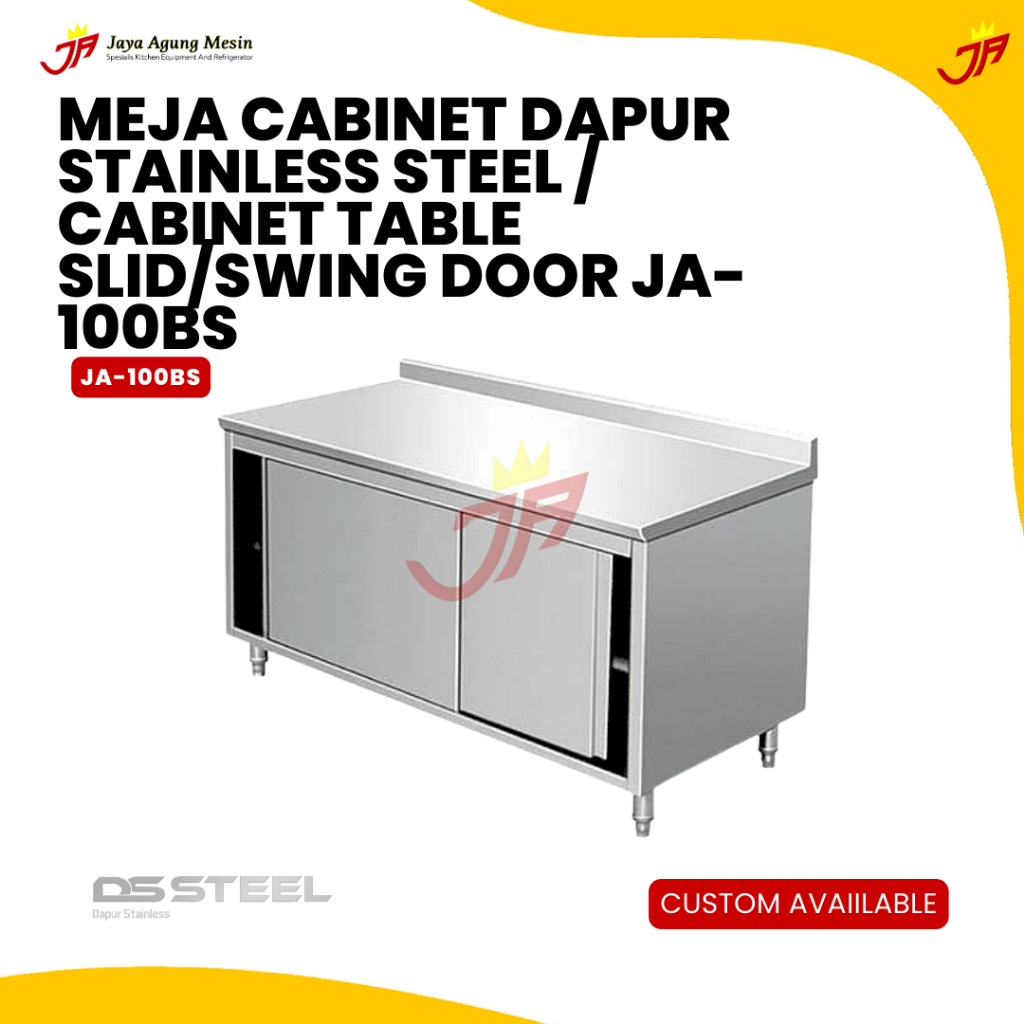 Jual DS Steel Meja Cabinet Dapur Stainless Steel / Cabinet Table Slid ...