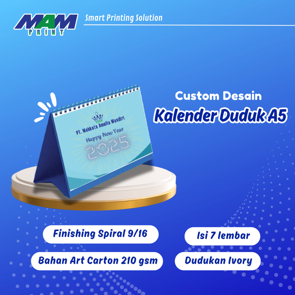 Jual Cetak Kalender Meja Ukuran A5 Custom Landscape / Print Calendar ...