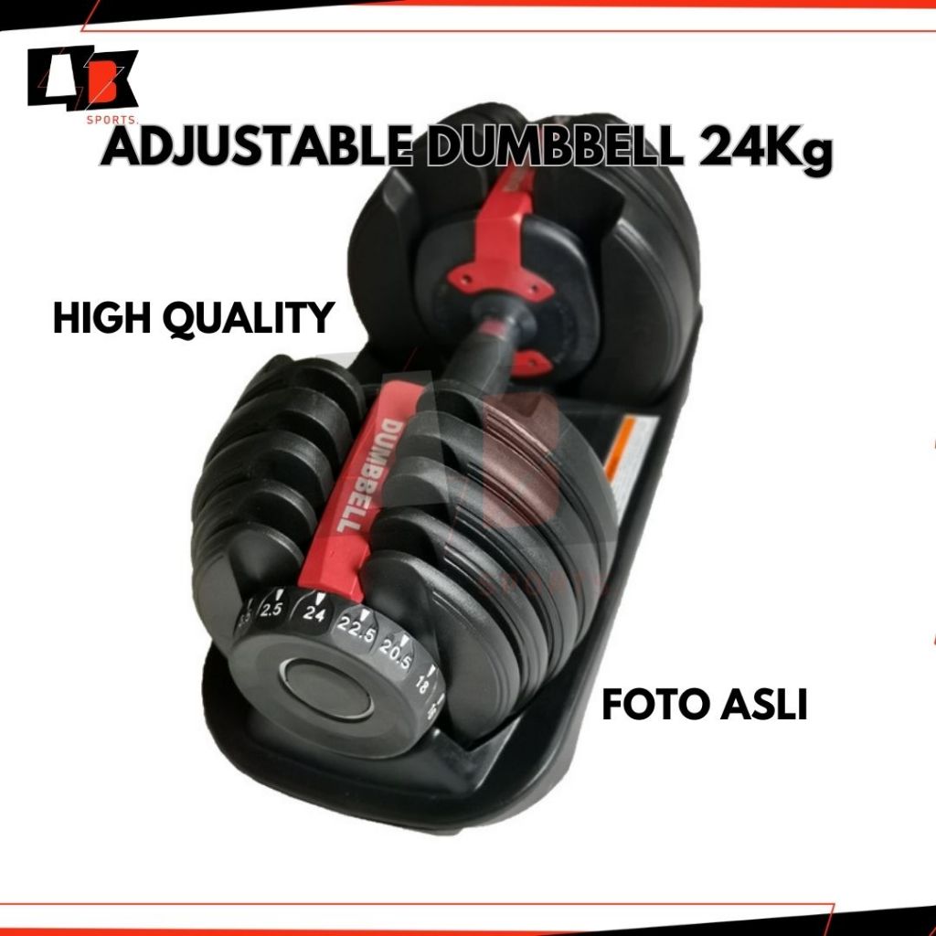 Jual ABSPORTS - Dumbbell Adjustable Premium 24Kg SET / Barbel Set 2.5KG ...