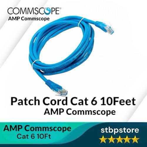 Jual AMP Commscope Cat 6 Cat6 UTP Patch Cord 10 feet 3 Meter blue ...