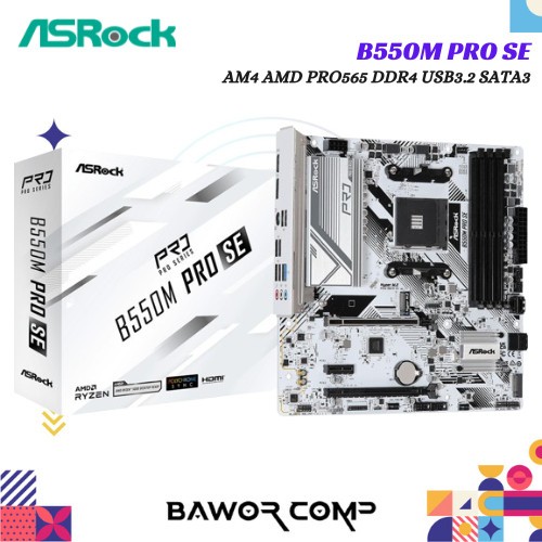 Jual ASRock B550M Pro SE White | Motherboard AM4 AMD PRO565 DDR4 USB3.2 ...