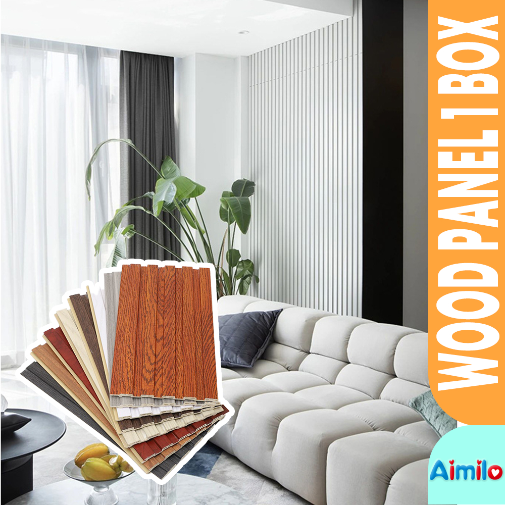 Jual 1 BOX 10 PCS Wall Panel WPC 2,9 Meter Wood Panel PVC Kayu Dinding ...