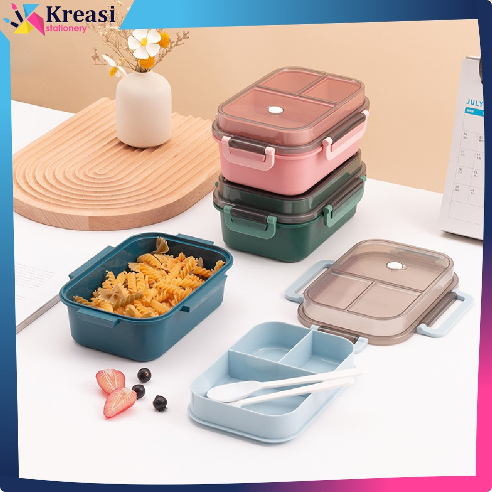 Jual Kotak Bento Set 2 Tingkat 3 Sekat Anti Tumpah Bpa Free / Tempat Makan Susun Free Sendok ...