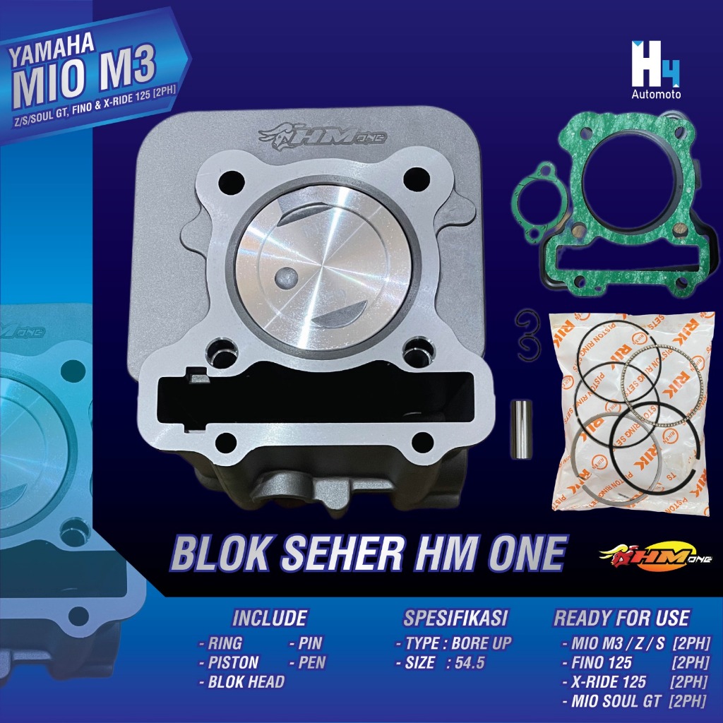 Jual Blok Seher Boring Bore Up Mio M3 Z S Fino Xride 125 Mio Soul Gt 54.5mm 59mm Racing Piston ...