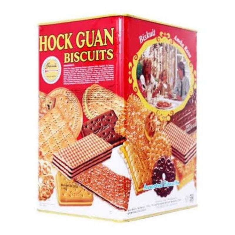Jual Hock Guan Assorted Biskuit Aneka Rasa Kaleng segi 1350gr | Shopee ...