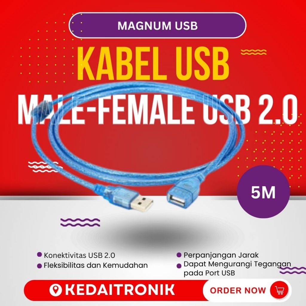 Jual NEW !! Kabel USB MF 5M MAGNUM Perpanjangan Extension+Penguat 5 ...