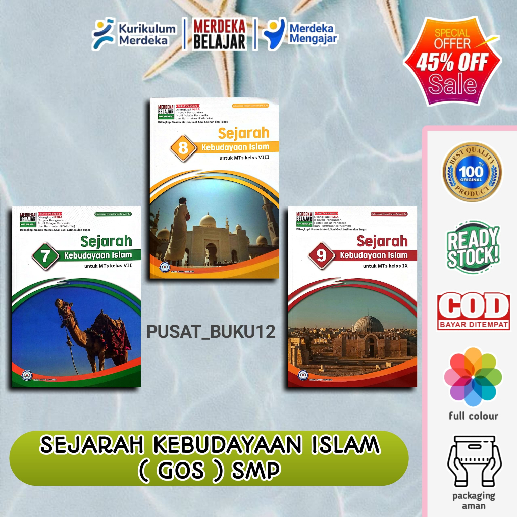 Jual Buku Siswa Pendamping SKI : SEJARAH KEBUDAYAA ISLAM, KMA 450 Kelas 7,8,9 SMP Kurikulum ...