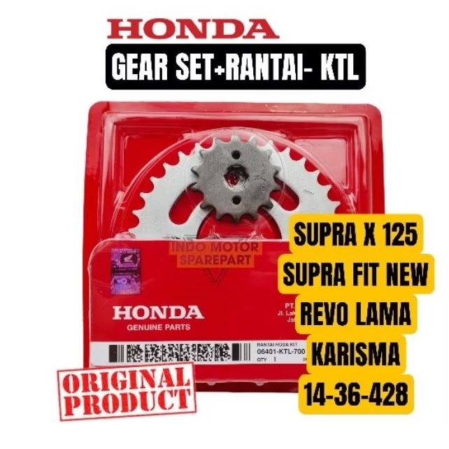 Jual Gear set rantai AHM KTL Original SUPRA 125 , KARISMA , REVO LAMA ...
