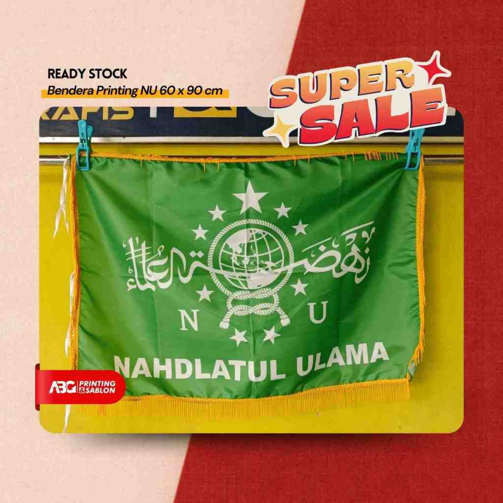 Jual Bendera Printing Nahdlatul Ulama (NU), Bendera NU Ukuran 60 cm x ...