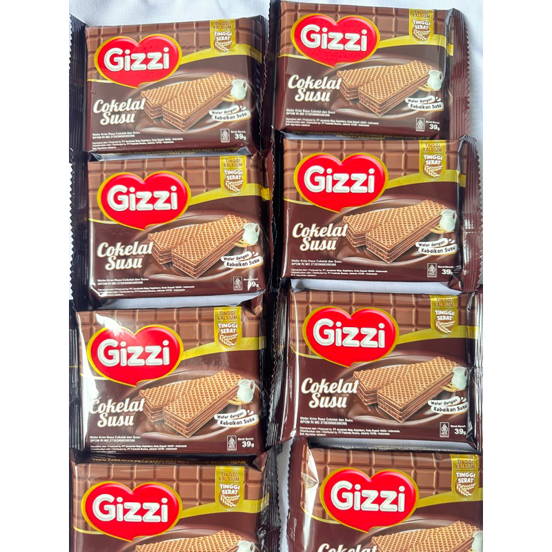 Jual PROMO 10biji Wafer Gizzi Chocolate Susu 38Gr/Wafer Gizzi ( EXP MEI 2025 ) | Shopee Indonesia