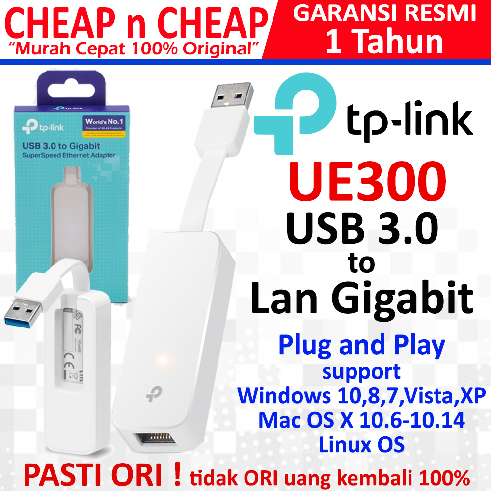 Jual TP-Link UE300 USB 3.0 to Lan Gigabit Ethernet - TPlink Adapter Converter USB to Lan rj45 UE ...