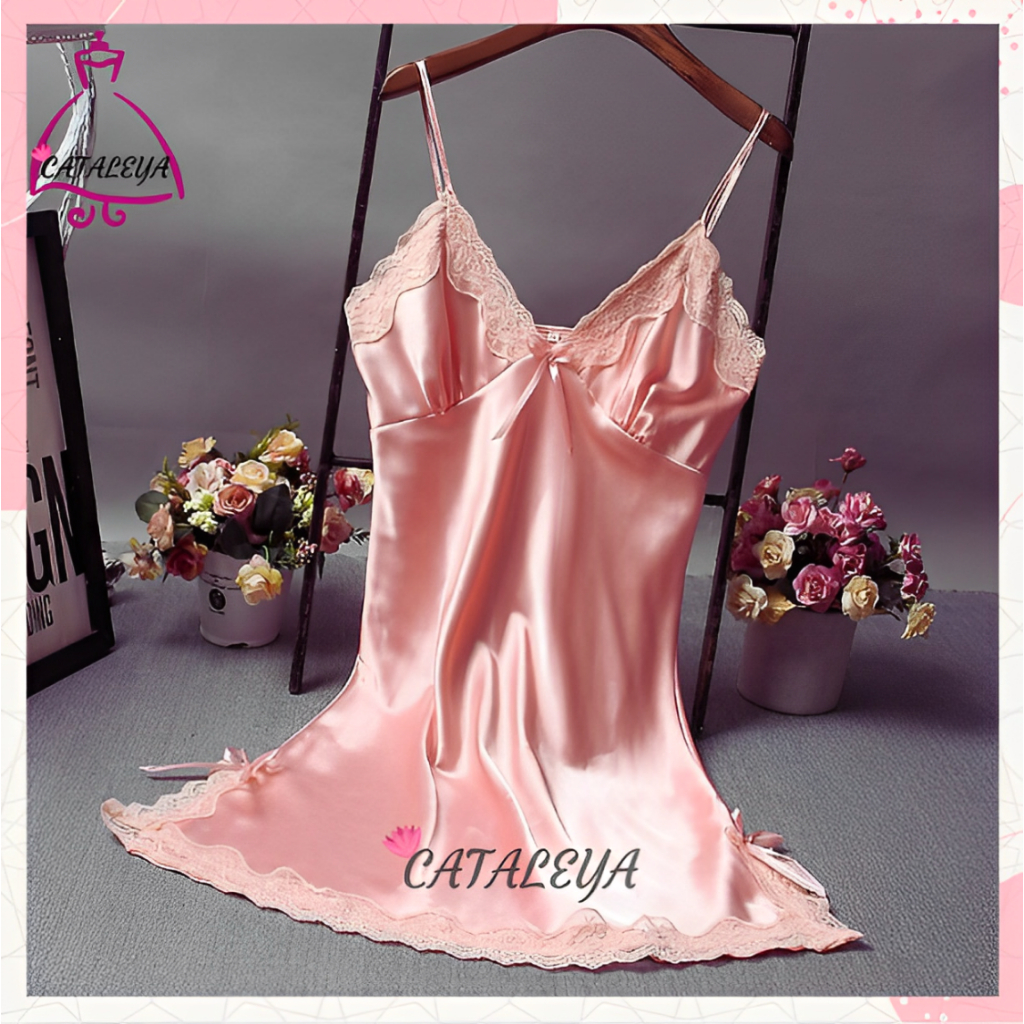 Jual (Cataleya_Oficial) Lingerie Daster Piyama Satin Baju Tidur Renda ...