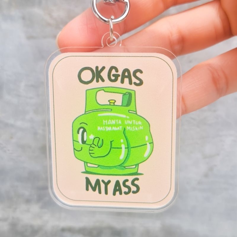 Jual Keychain Acrylic sarkas lucu Ok Gas LPG | Shopee Indonesia