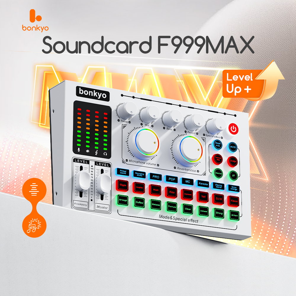 Jual Bonkyo F999MAX&F999X Sound Card Bluetooth Live SoundCard F999MAX ...