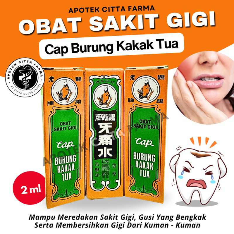 Jual Obat Sakit Gigi Cap Burung Kakak Tua Per 1 Box @ 1 Botol @ 2 ml ...