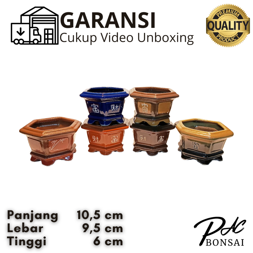 Jual COD | Pot Keramik Bonsai | Sukulen | Kaktus | Segi Enam | Shopee Indonesia